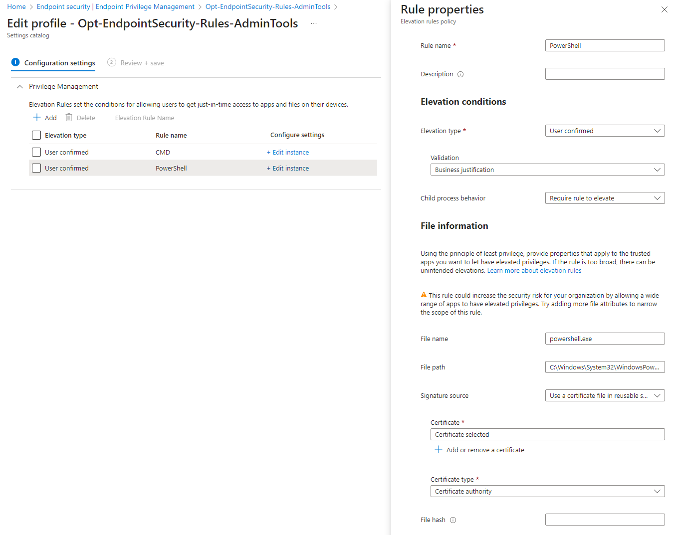 Endpoint Privilege Management deployment guide