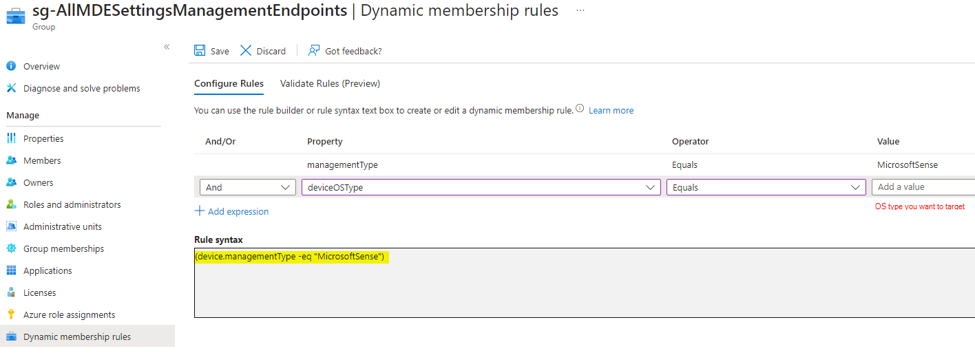 Defender for Endpoint security settings management summary