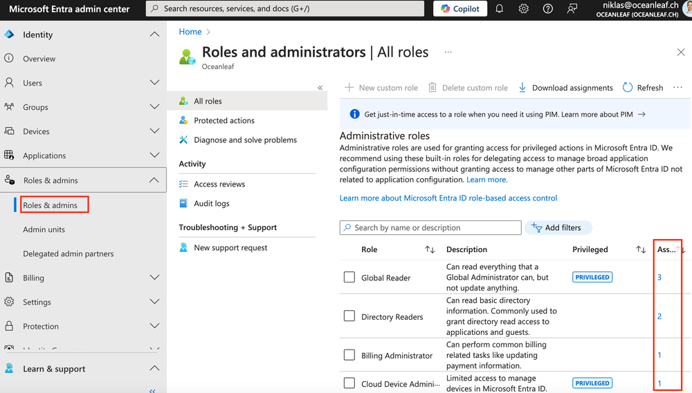 Privileged Identity Management (PIM) concept + setup