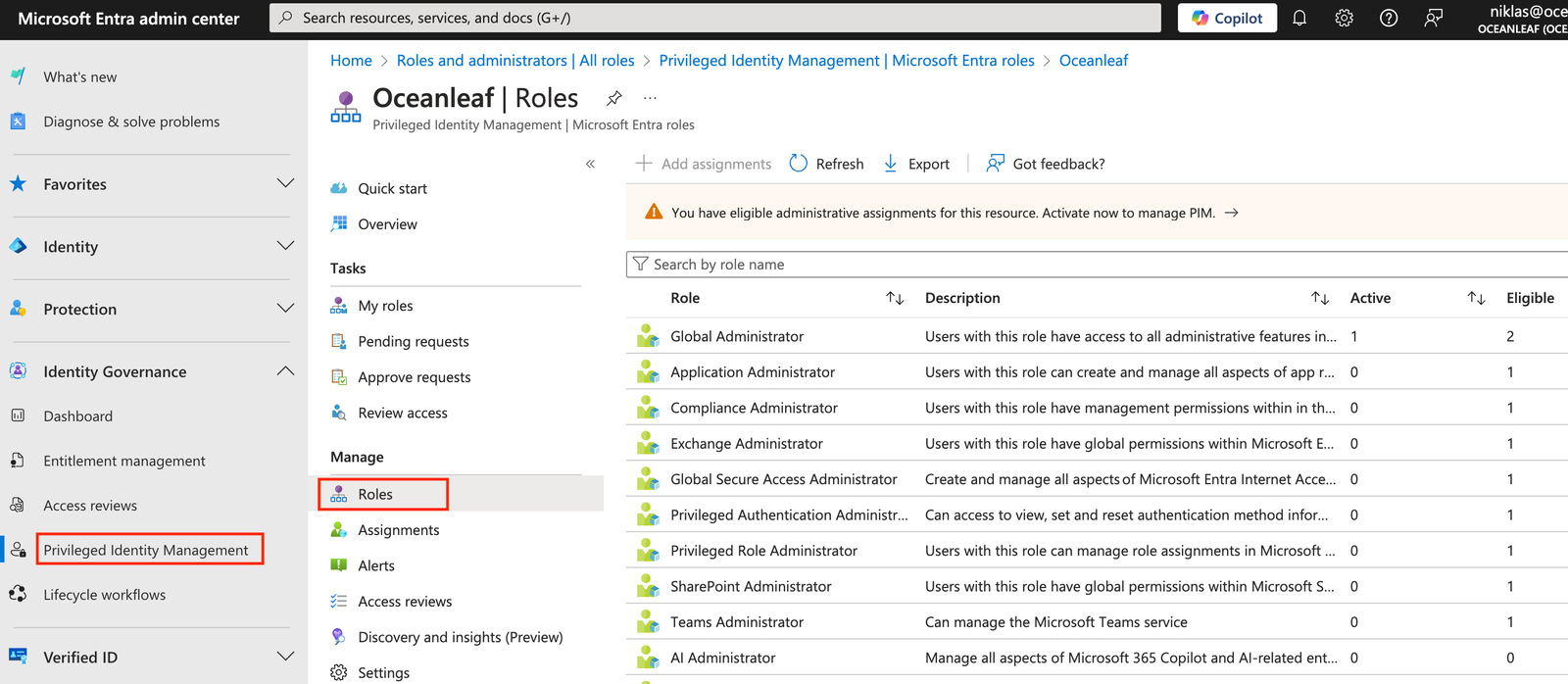 Privileged Identity Management (PIM) concept + setup