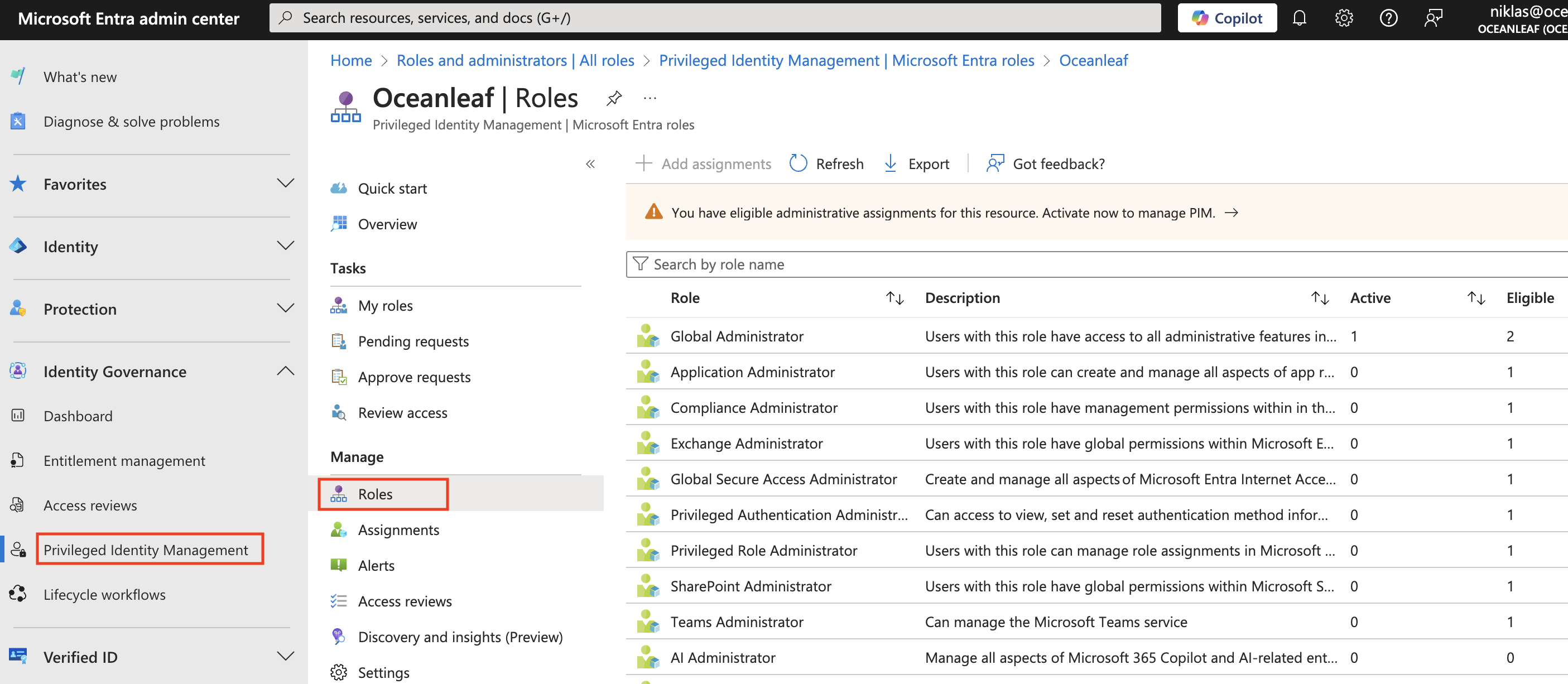 Privileged Identity Management (PIM) concept + setup