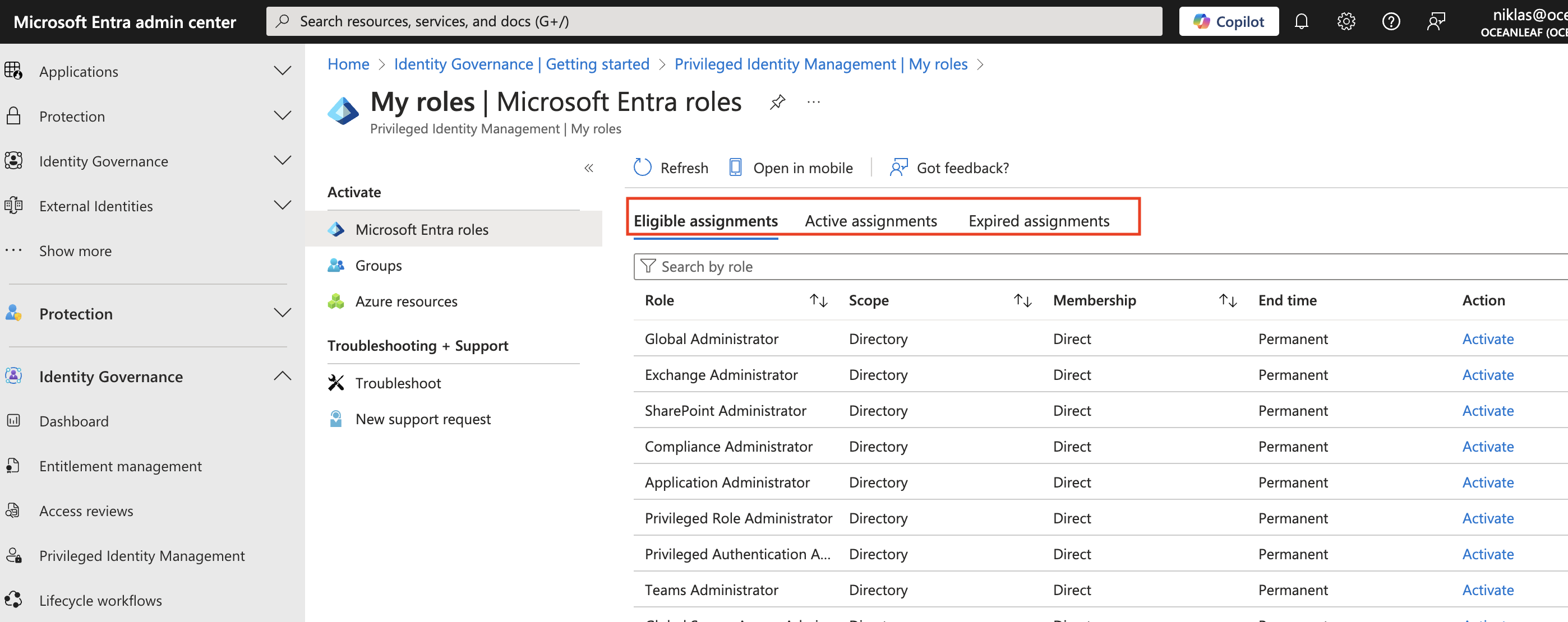 Privileged Identity Management (PIM) concept + setup